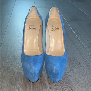 Christian Louboutin | Shoes | Suede Sky Blue Platform Christian ...